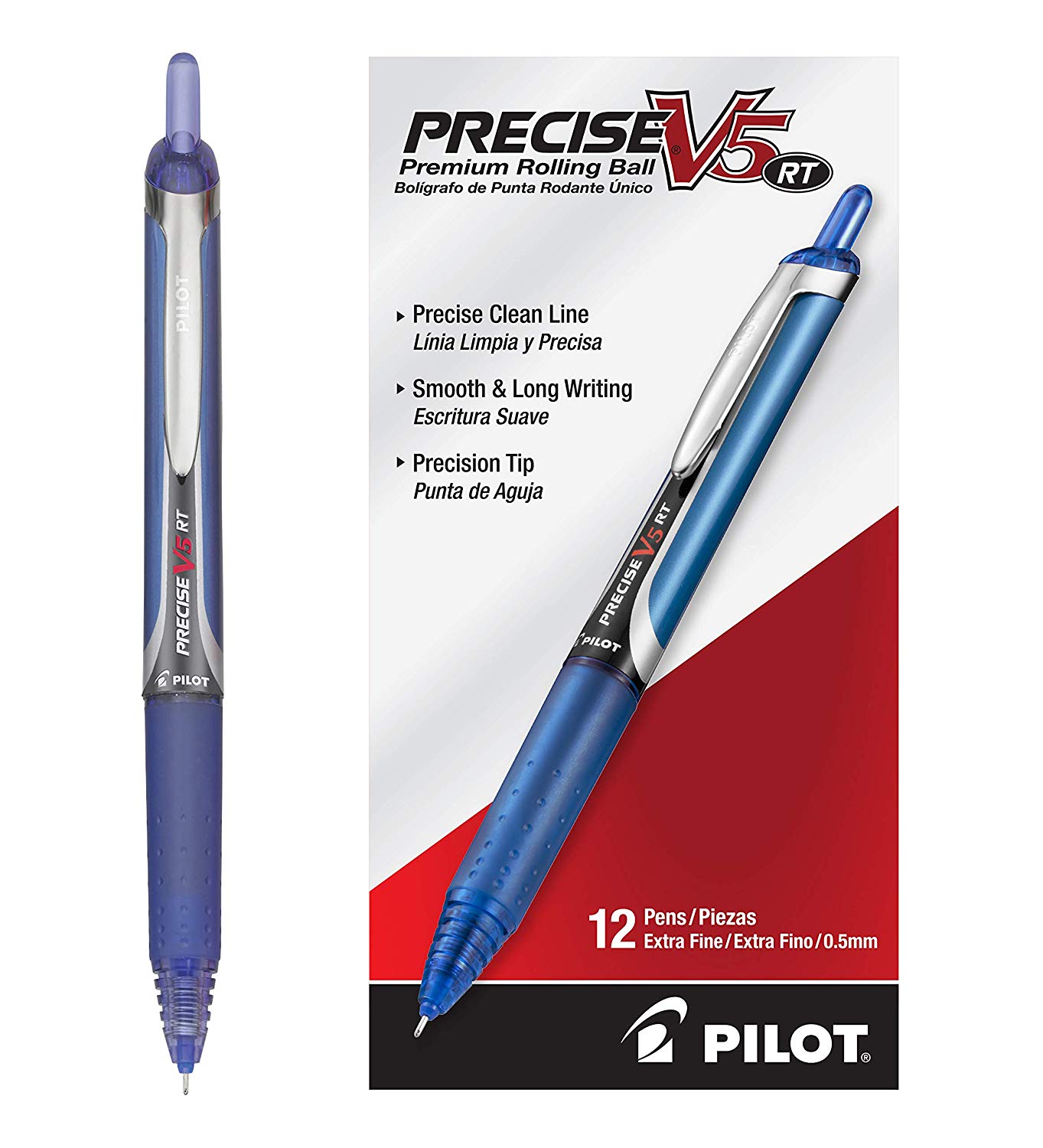 PILOT Precise V5 RT Refillable & Retractable Liquid Ink Rolling Ball ...